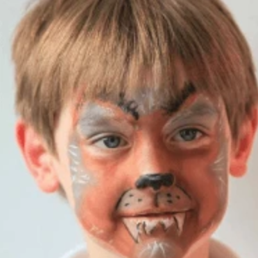 Simple Wolf Face Paint For Kids