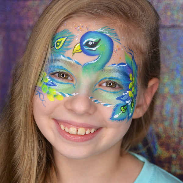 Peacock Mask Face Paint by Natalia Kirillova - Facepaint.com