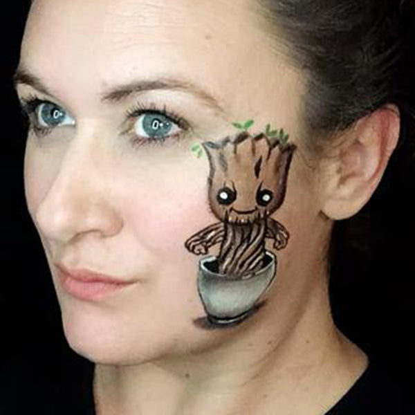 Dancing Groot Cheek Art by Marina - Facepaint.com