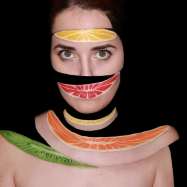 Sliced Fruit Face Paint Design Video by Ana Cedoviste - Facepaint.com