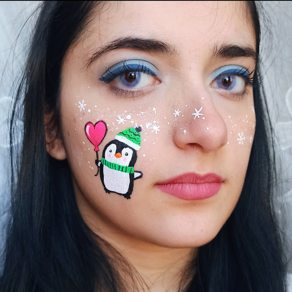 Cute Penguin Cheek Design by Francesca Marchitelli - Facepaint.com