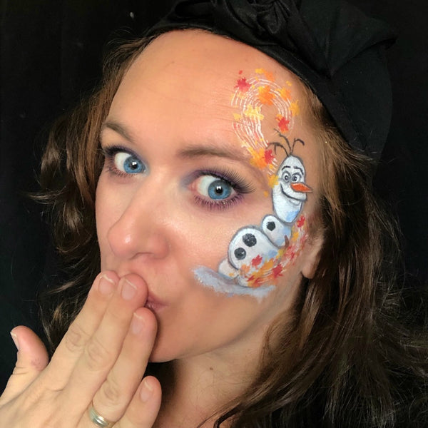 Frozen 2- Cute and Funny Olaf Face Paint Design by Marina - Facepaint.com