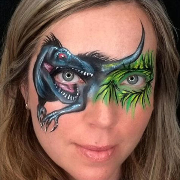 Jurassic World Indoraptor Design by Kellie Burrus - Facepaint.com