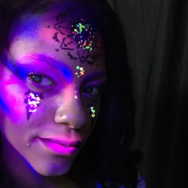 Blacklight Purple Airbrush Design - Facepaint.com