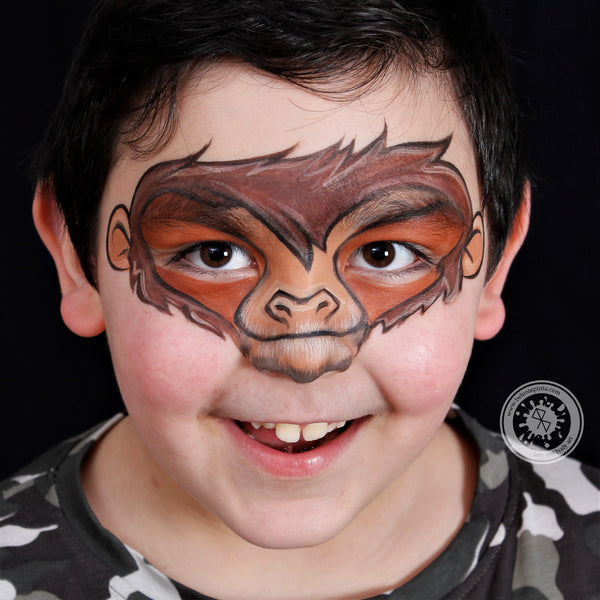 Monkey Face Paint by Belén te Pinta - Facepaint.com