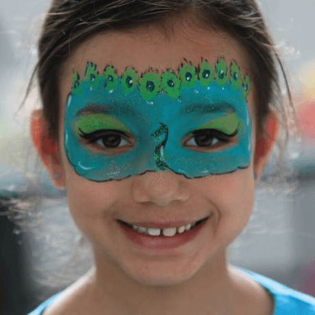 Easy Peacock Mask Face Paint Design Tutorial Video by Kiki - Facepaint.com