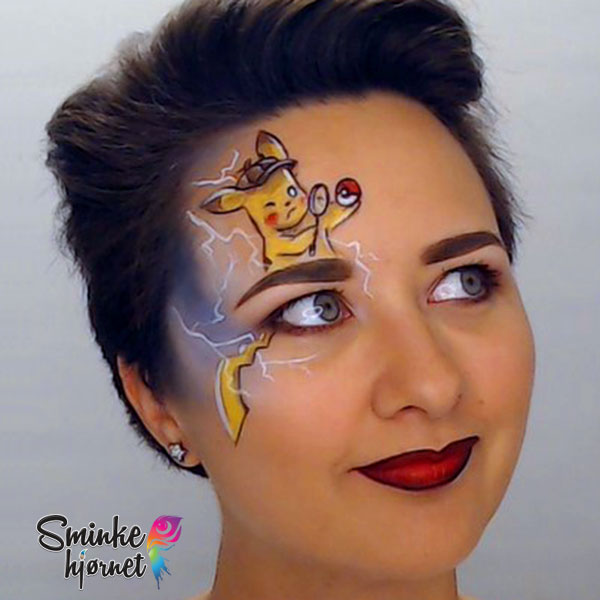 Detective Pikachu facepaint tutorial - Facepaint.com