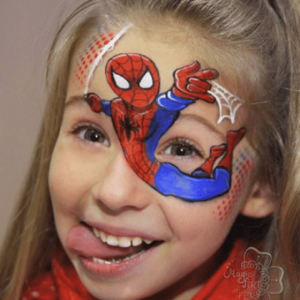 Spiderman Cheek Face Painting