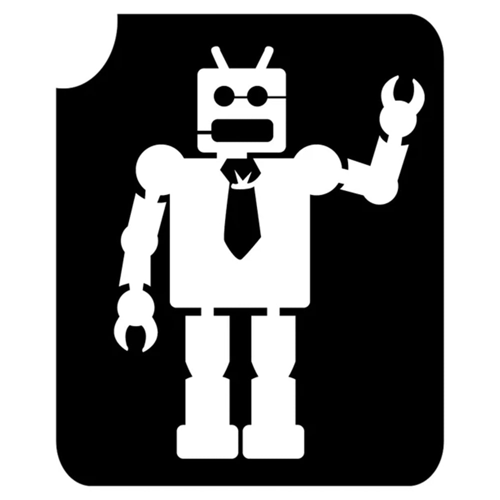 Art Factory Glitter Tattoo Stencil - Robot 422 (5/PK) | Facepaint.com