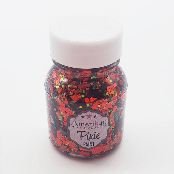Amerikan Body Art Pixie Paint Glitter Gel - Drop Dead Red (1 oz ...