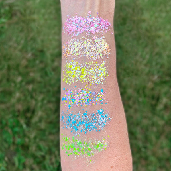 Vivid Glitter Gleam Glitter Cream Palette - Pastel Glow UV (6 Colors ...