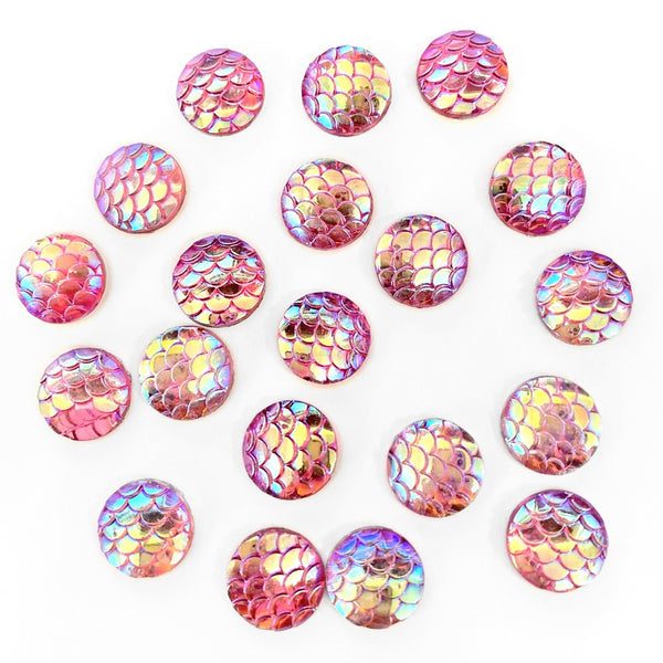 Resin Rhinestone Blings - Flatback, Pink Fish Scale Shine | FacePaint ...