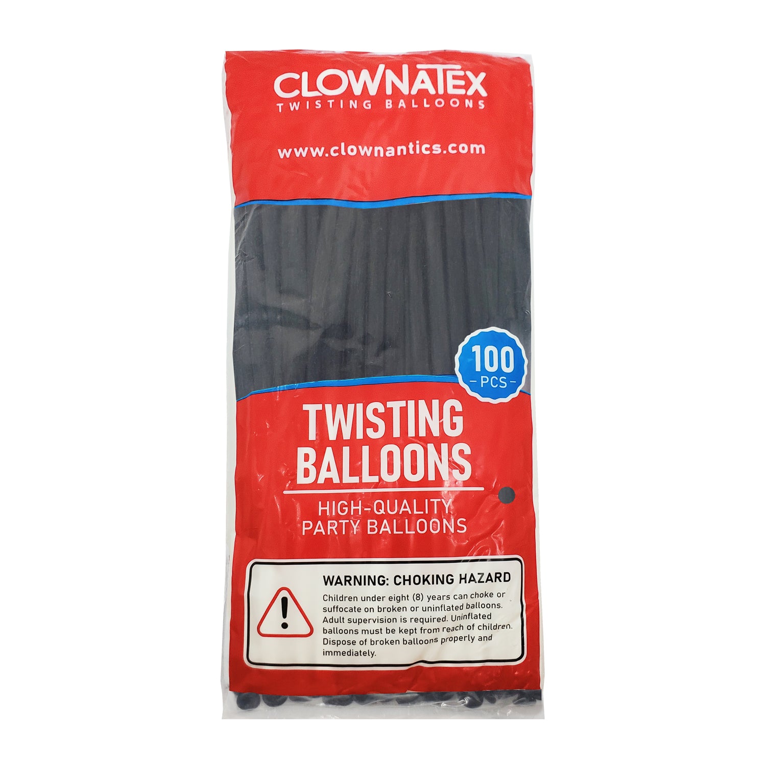 Clownatex 260 Twisting Balloons - Black (100/bag) | Facepaint.com