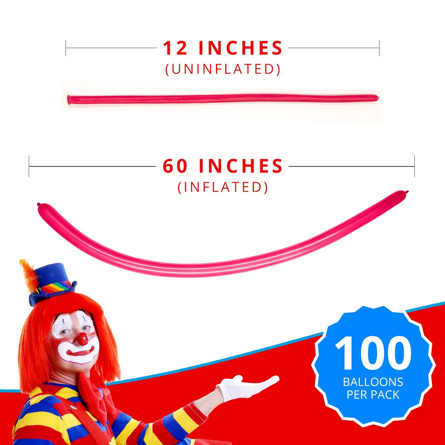 Clownatex 260 Twisting Balloons - Fuchsia (100/bag) | Facepaint.com