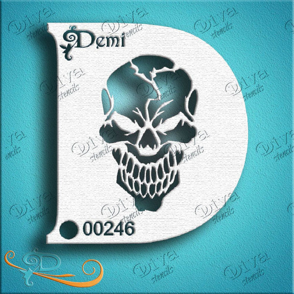 Diva Face Painting Stencil - Diva Demi Skull| Facepaint.com