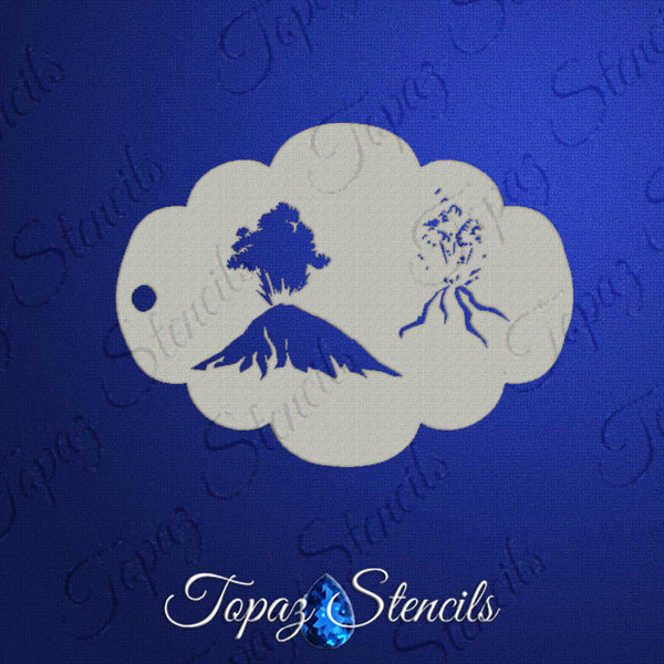 Topaz Face Painting Stencil - Volcano | Facepaint.com