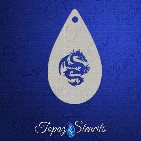 Topaz Face Painting Stencil - Melissa's Dragon | Facepaint.com