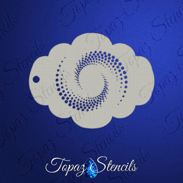 Topaz Face Painting Stencil - Dot Spiral | Facepaint.com