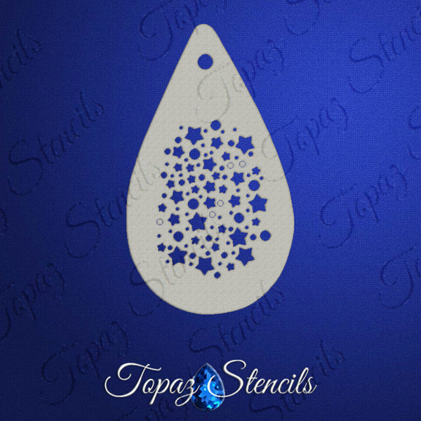 Topaz Face Painting Stencil - Dots and Stars | Facepaint.com