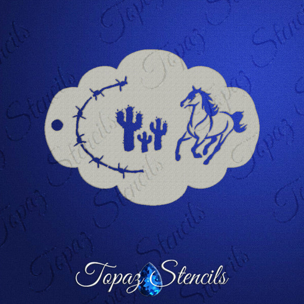 Topaz Face Painting Stencil - Western Elements | Facepaint.com