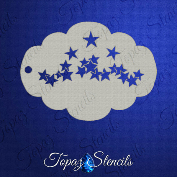 Topaz Face Painting Stencil - Stars Crown | Facepaint.com