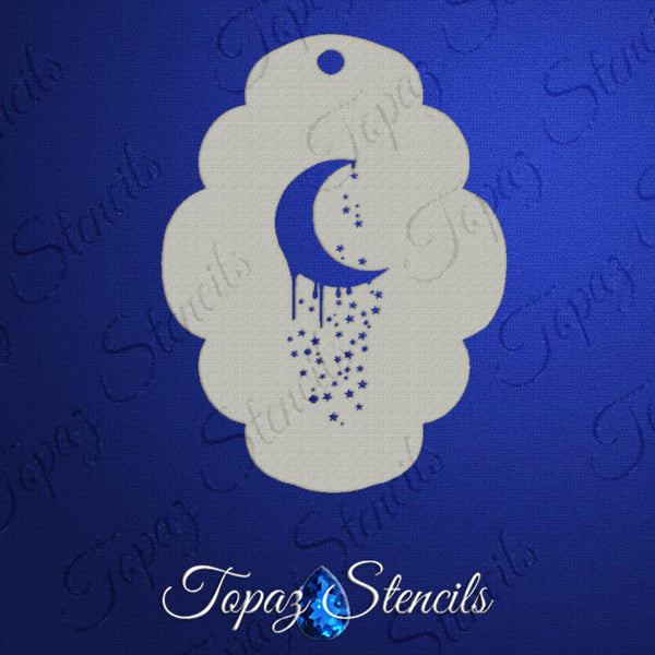 Topaz Face Painting Stencil - Mona's Moon | Facepaint.com