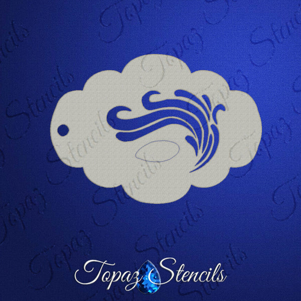 Topaz Face Painting Stencil - Wave Eye | Facepaint.com