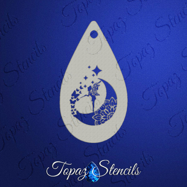 Topaz Face Painting Stencil - Mandala Moon Fairy | Facepaint.com
